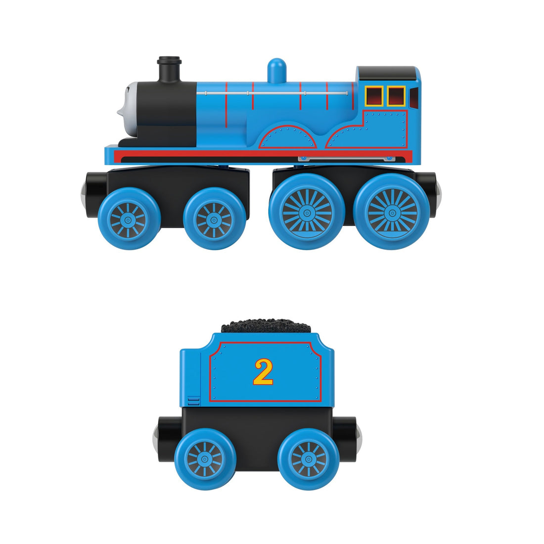 Fisher-Price Thomas & Friends Wooden Railway Edward Engine and Coal-Ca ...